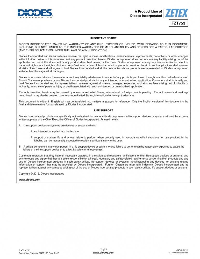 FZT753TA datasheet page 7