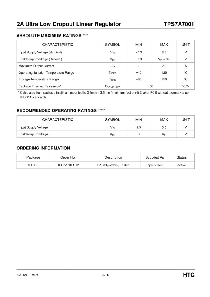 TPS7A7001DP datasheet page 2