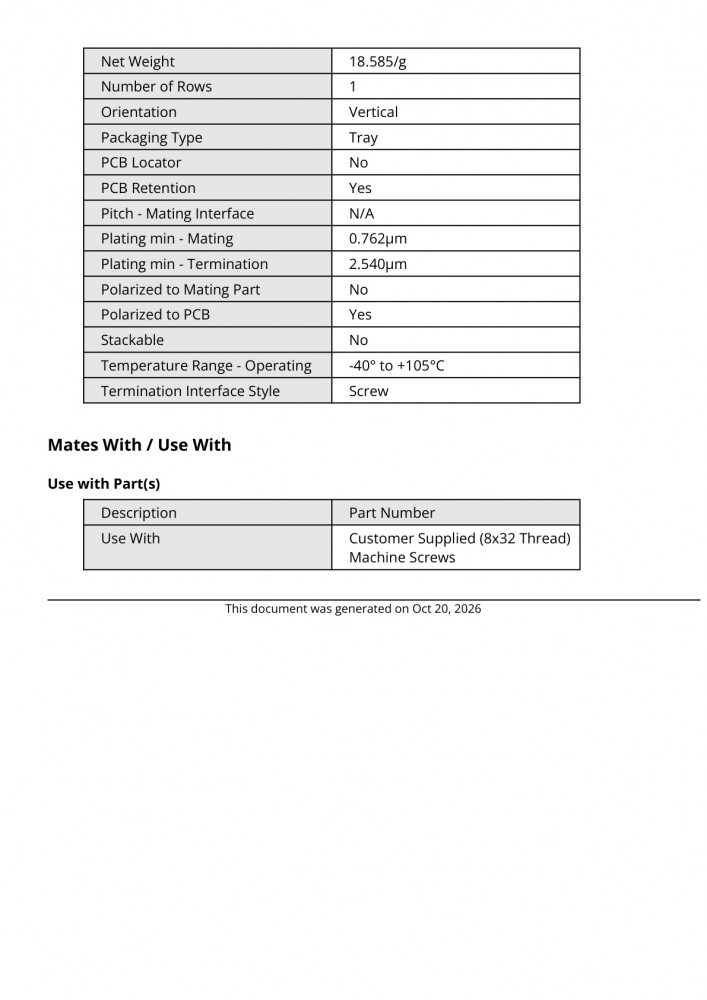 MOLEX 457111000 technical document page 3