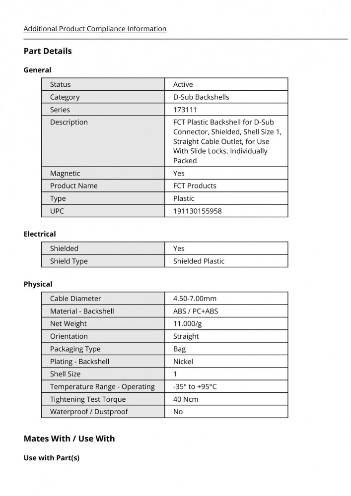 MOLEX 1731110528 product drawing, page 2