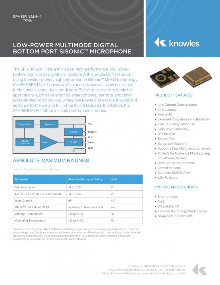 SPH18R1LM4H-1 datasheet page 1