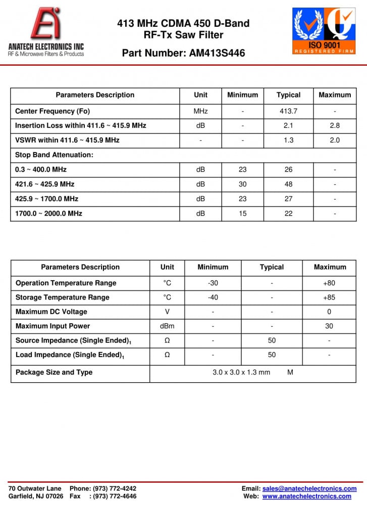 AM413S446 datasheet page 1