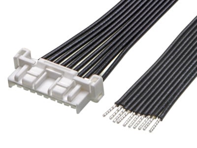 CLIK-Mate-to-Pigtail Off-the-Shelf (OTS) Cable Assembly, 2.00mm Pitch, Single Row, 600.00mm Length, 10 Circuits, White