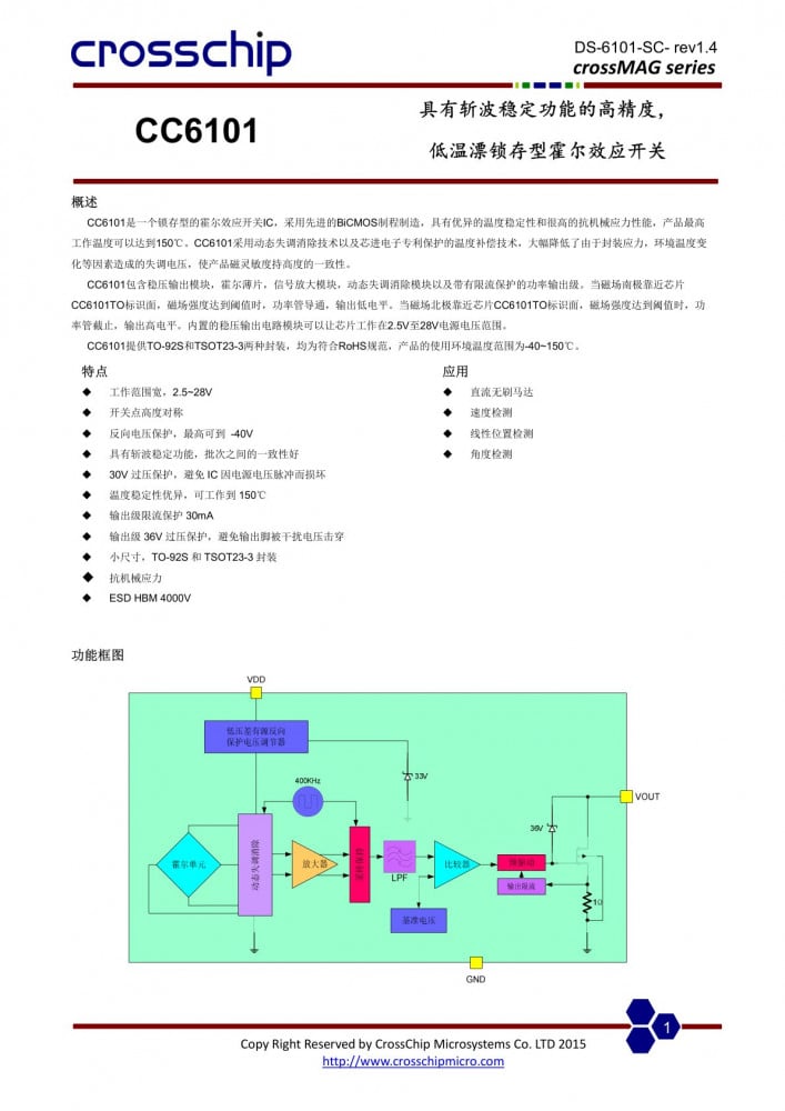 CC6101ST datasheet page 1