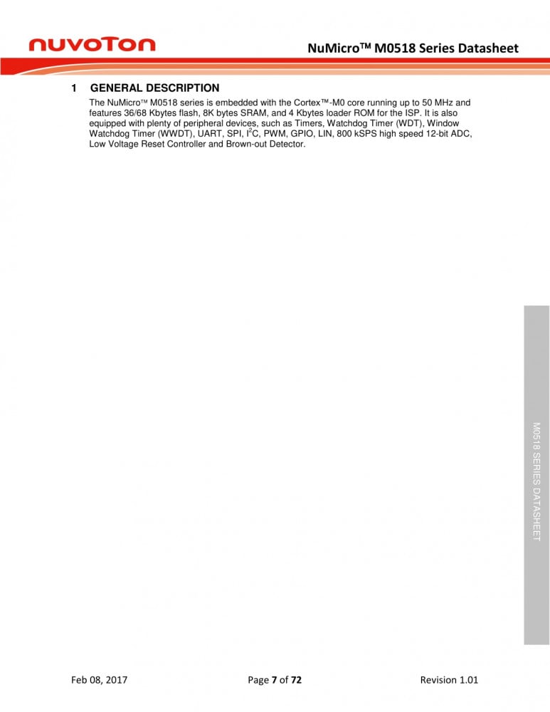 M0518 datasheet page 7