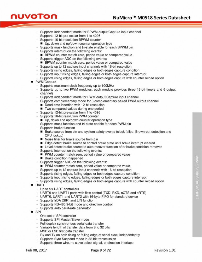 M0518 datasheet page 9