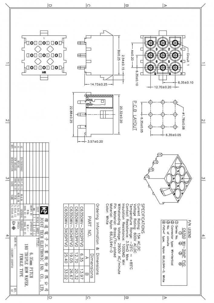 C6350WV-3X02PFV0 technical drawing preview