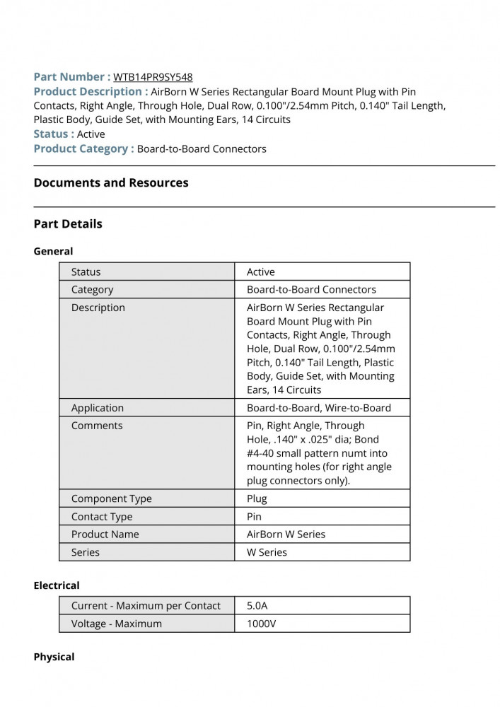 WTB14PR9SY548 technical document image 1