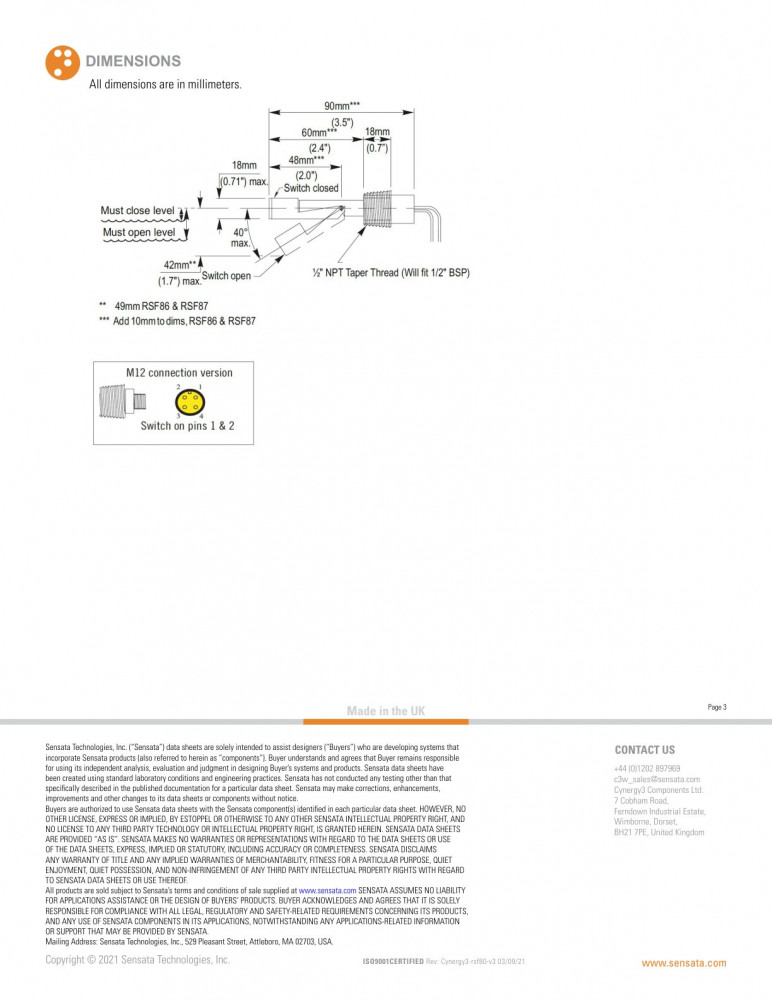 RSF80 Series technical document page 3