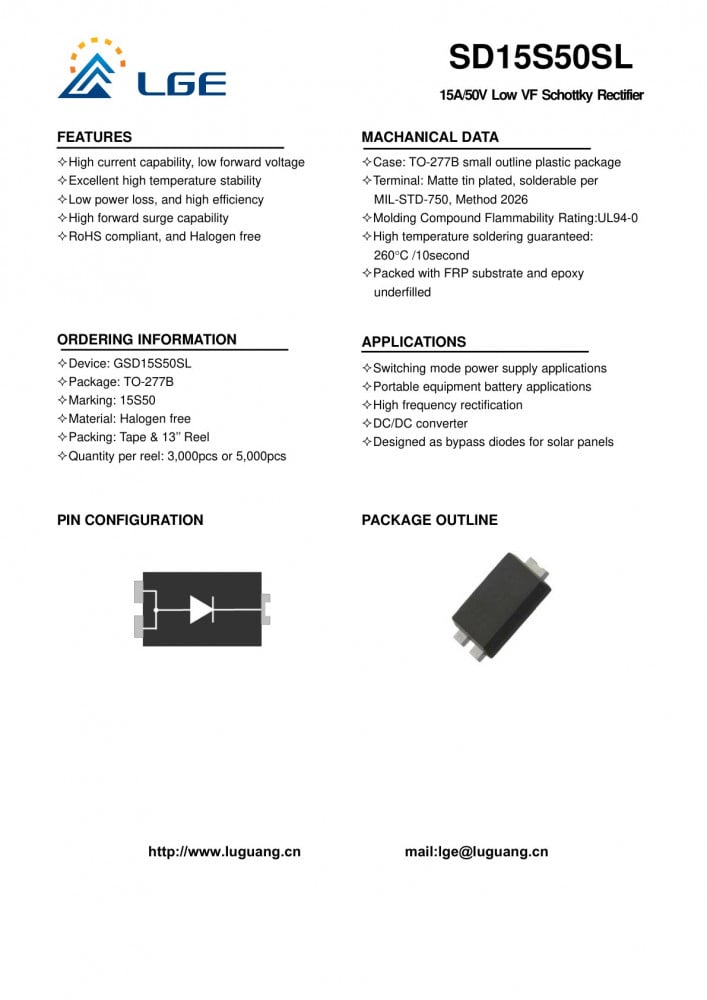SD15S50SL datasheet page 1