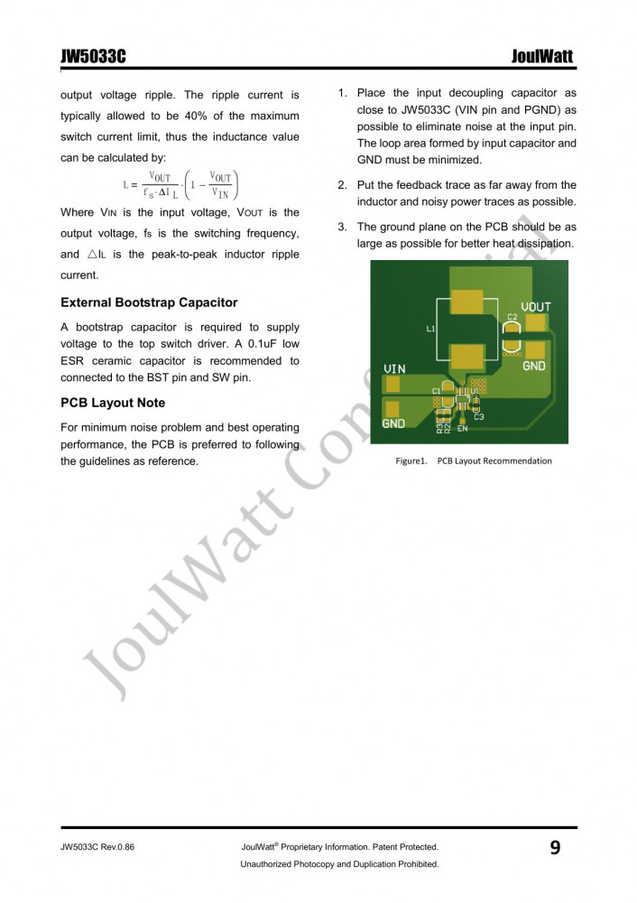 JW5033C datasheet page 9