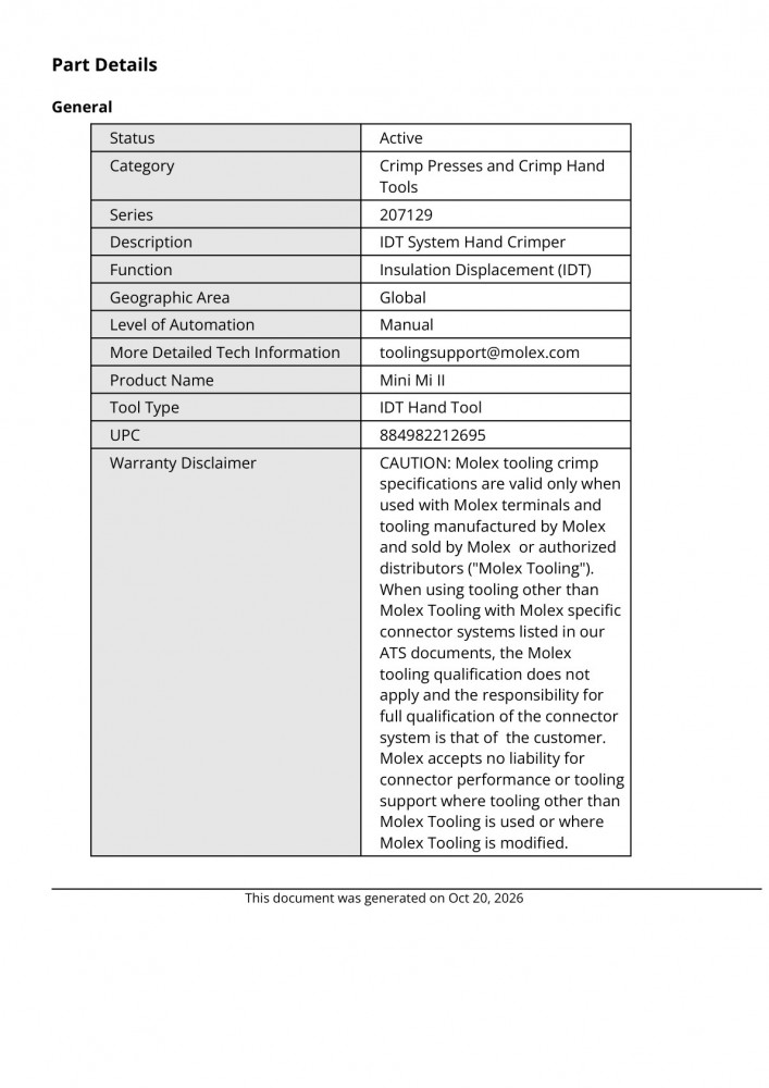 Molex 621009800 tooling document, page image 2