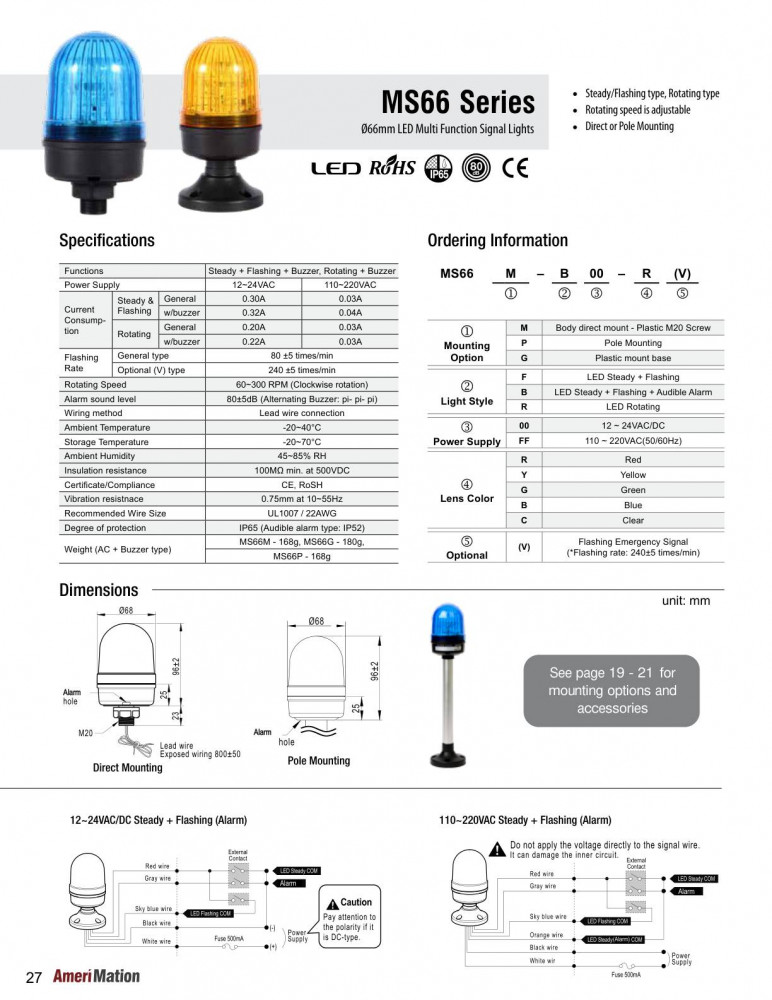 AMERI MATION MS66 Series product documentation page