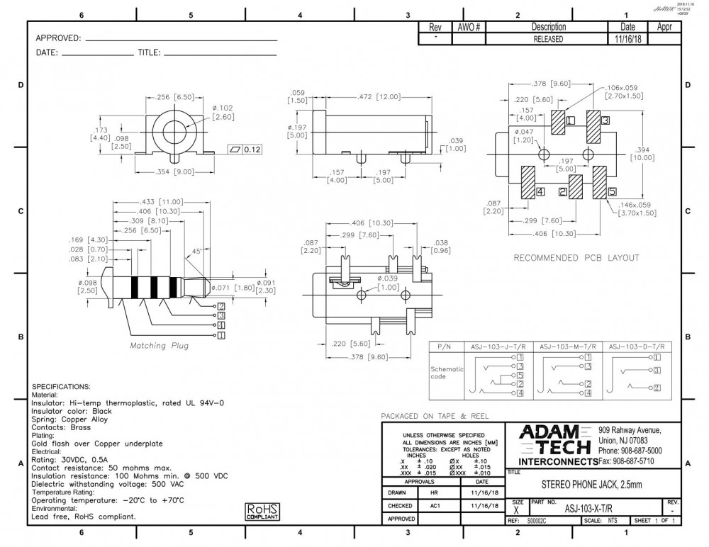 ASJ-103-J-T/R technical document preview