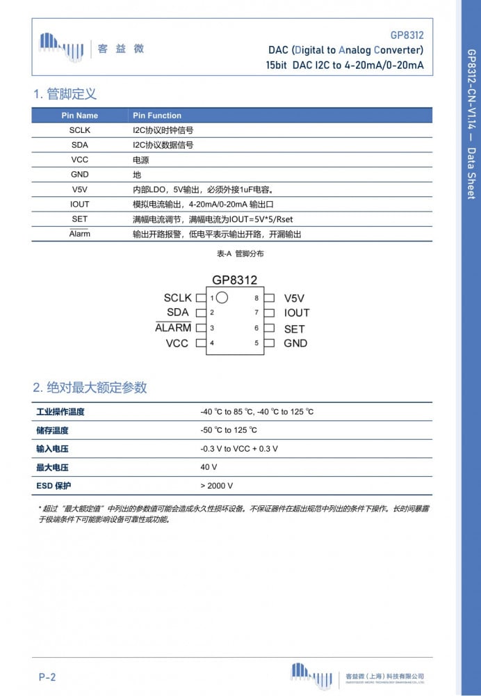 GP8312 datasheet page 2