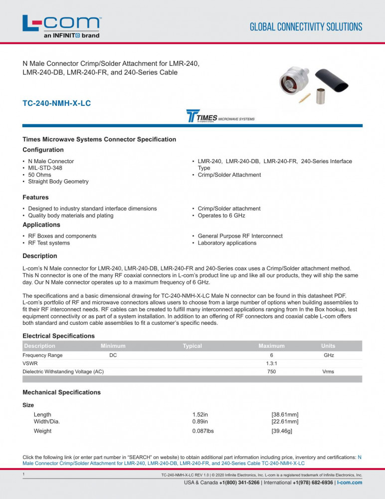 TC-240-NMH-X-LC datasheet page 1