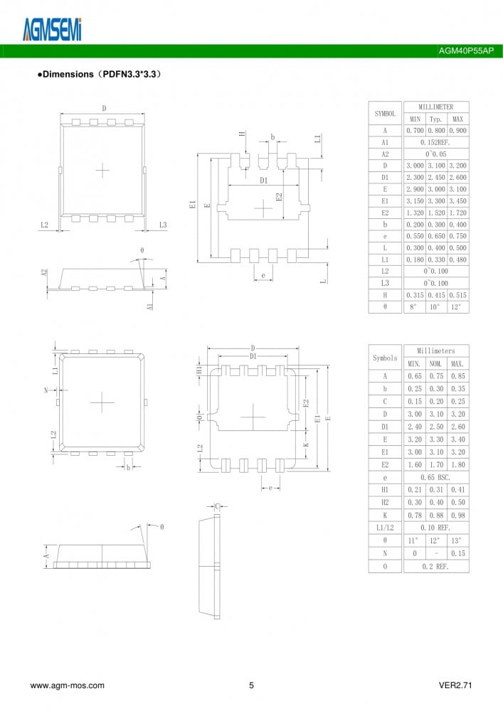 AGM40P55AP datasheet page 5