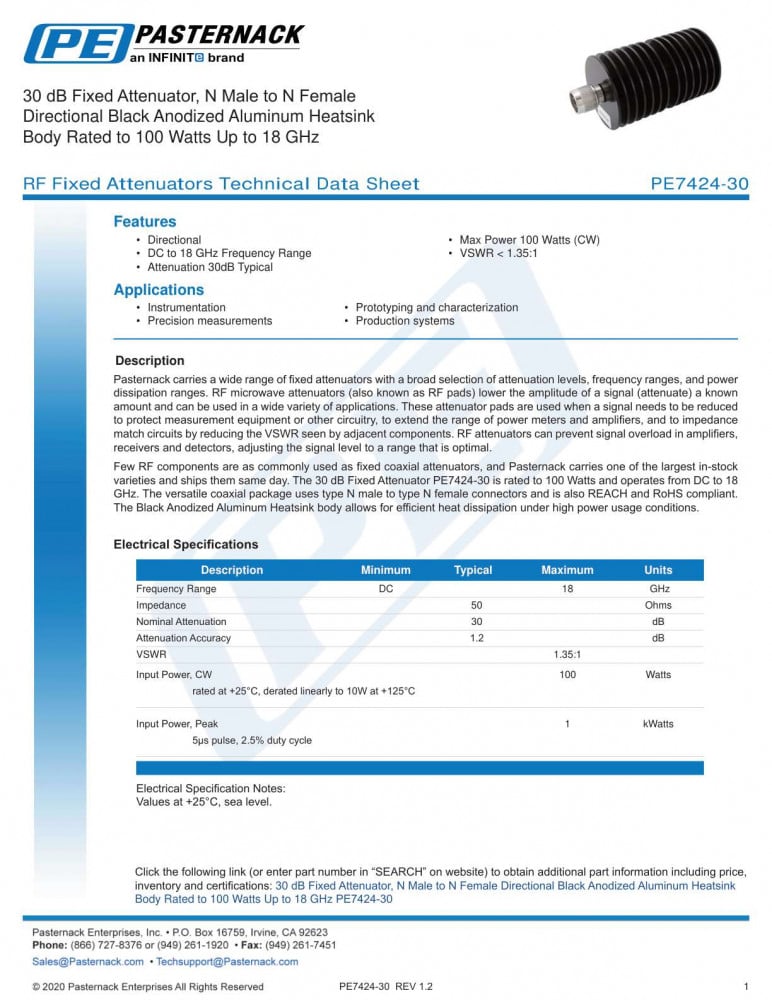 PE7424-30 technical document page 1