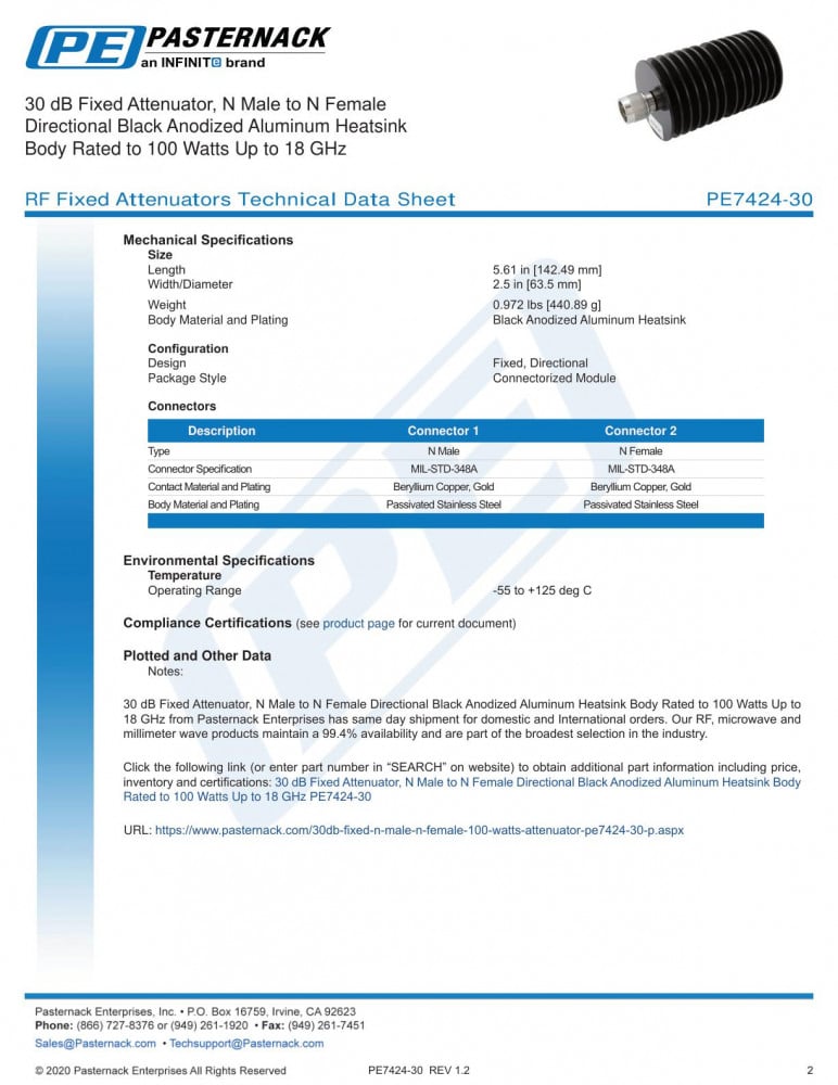PE7424-30 technical document page 2