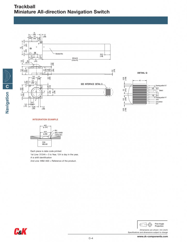 C&K TBWB2A01 technical document page 2
