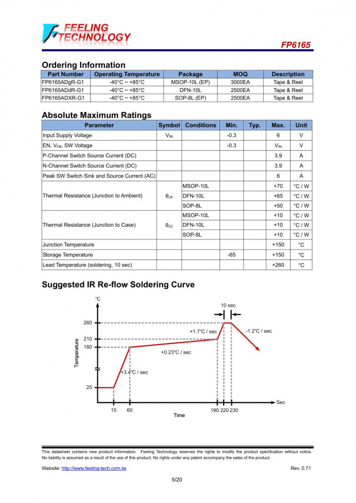 FP6165ADXR-G1 datasheet page 5