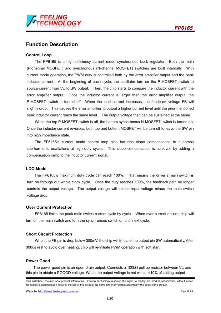 FP6165ADXR-G1 datasheet page 8