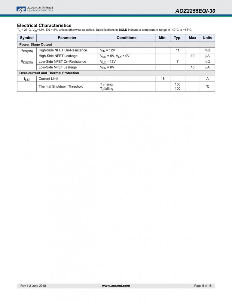 AOZ2255EQI-30 datasheet page 5