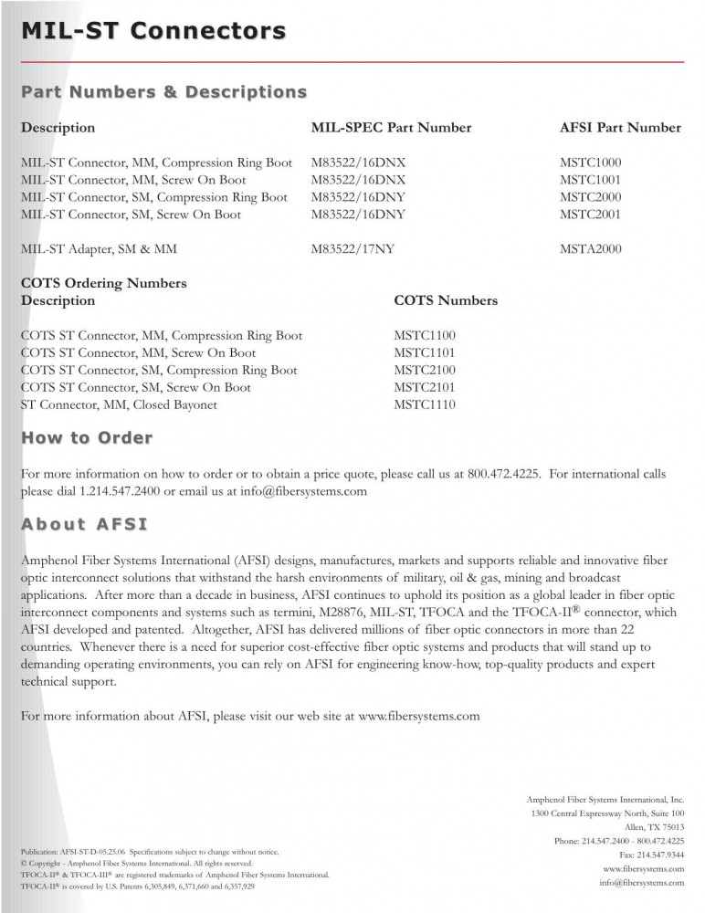 MSTC2001 MIL-ST connector document page 4