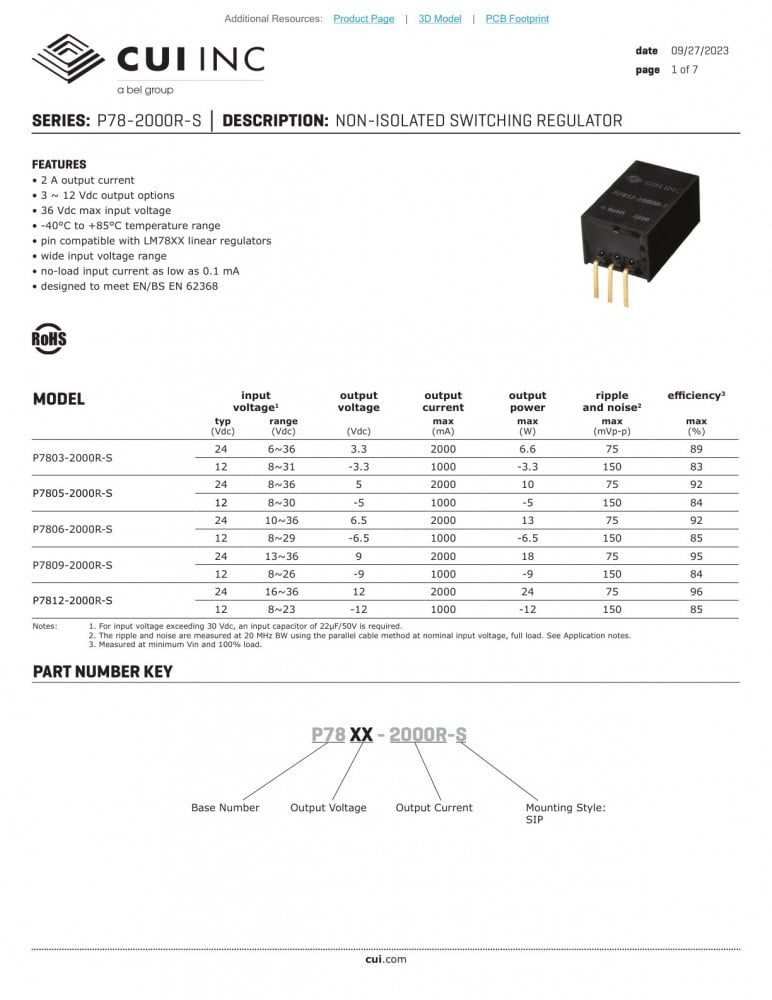 P7812-2000R-S datasheet page 1