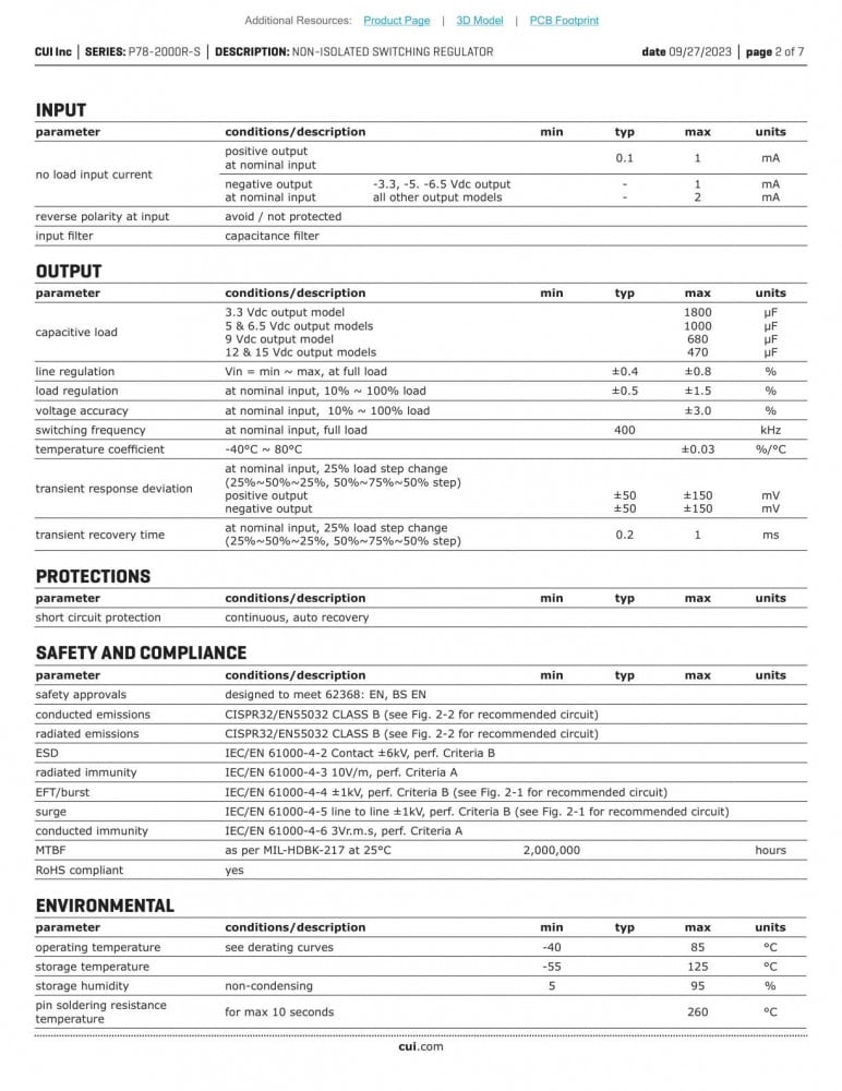 P7812-2000R-S datasheet page 2