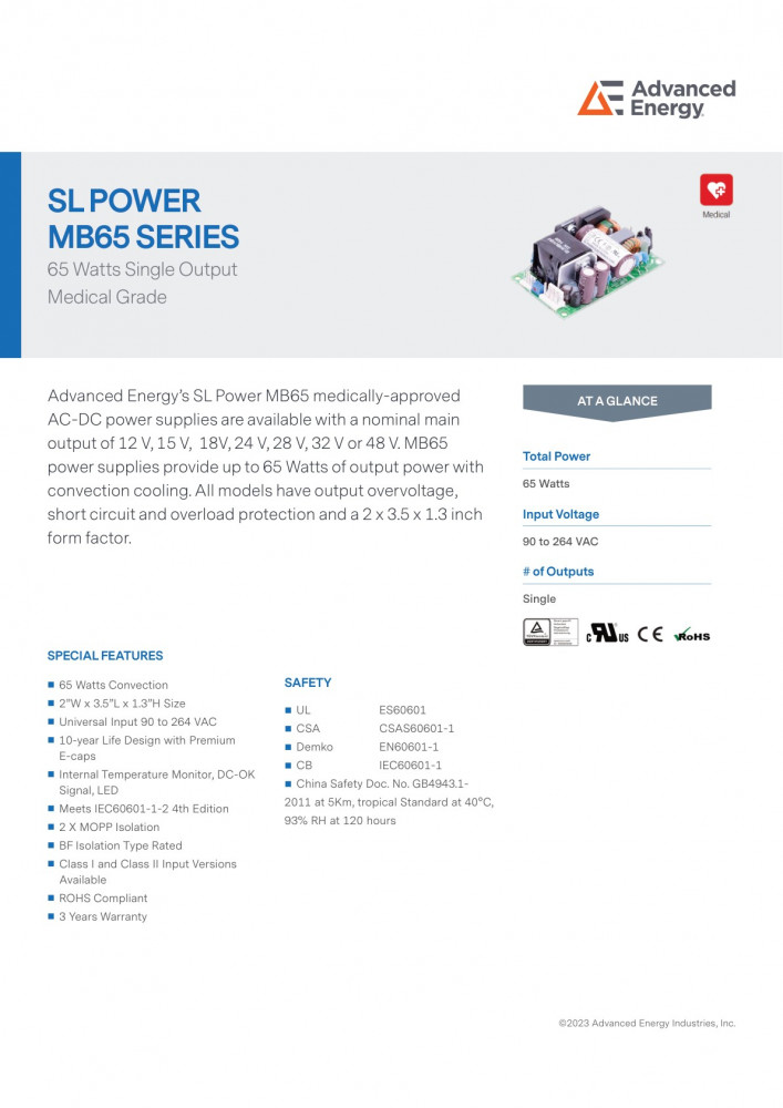 MB65 series technical document page 1