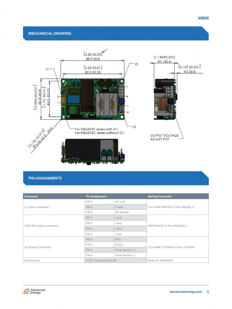 MB65 series technical document page 5