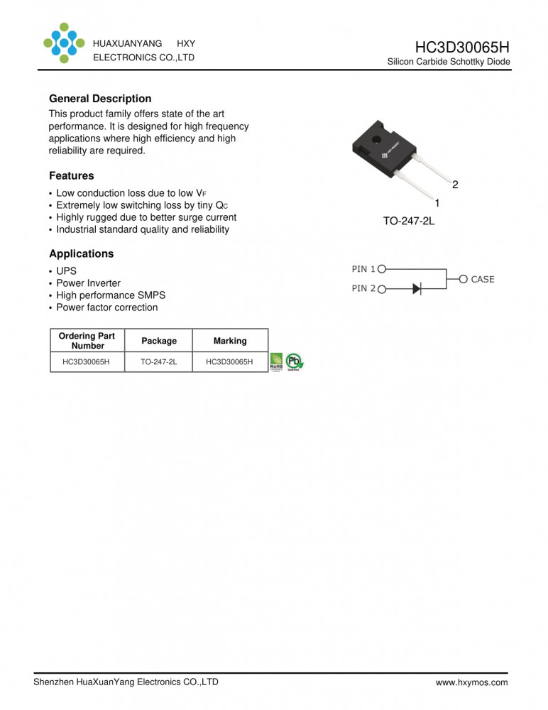 HC3D30065H technical document page 1
