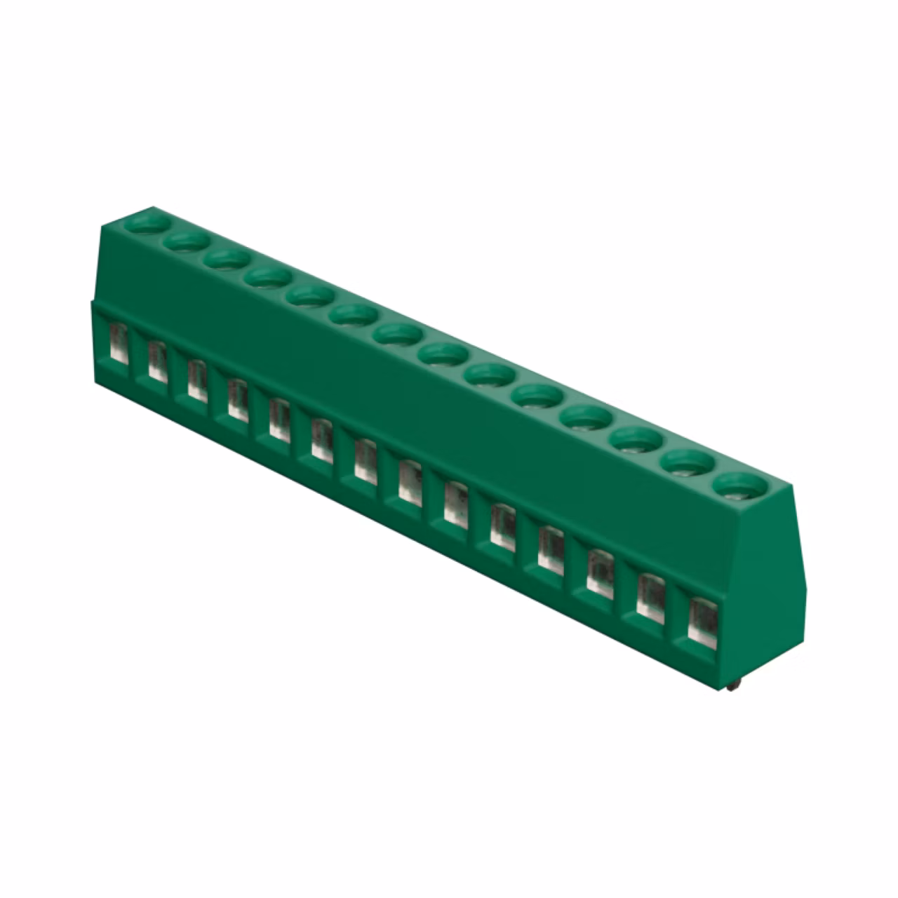 5.08mm Pitch Eurostyle Vertical Fixed Mount PCB Terminal Block, Green Housing, 14 Circuits for sale