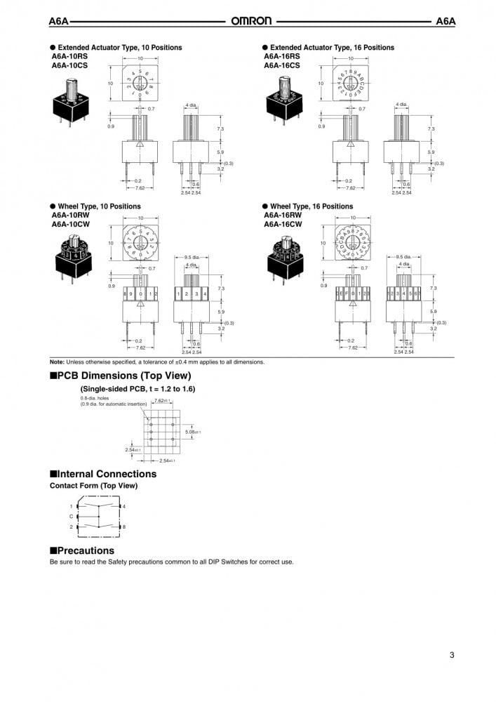 OMRON A6A series datasheet page 3