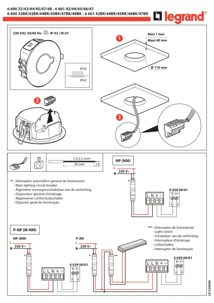 Legrand model 660047 technical documentation, page 1