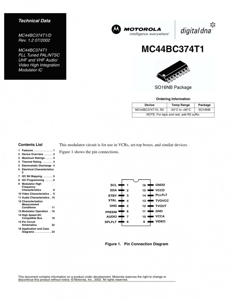 MC44BC374T1D datasheet page 1