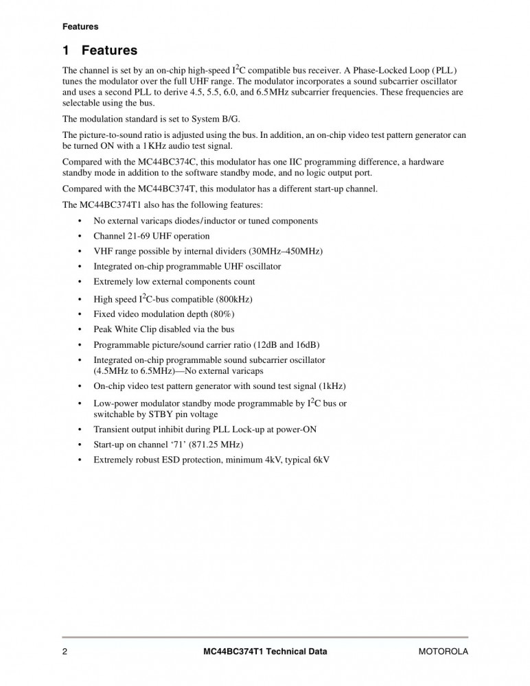 MC44BC374T1D datasheet page 2