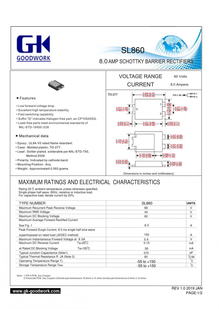GOODWORK SL860 datasheet page 1