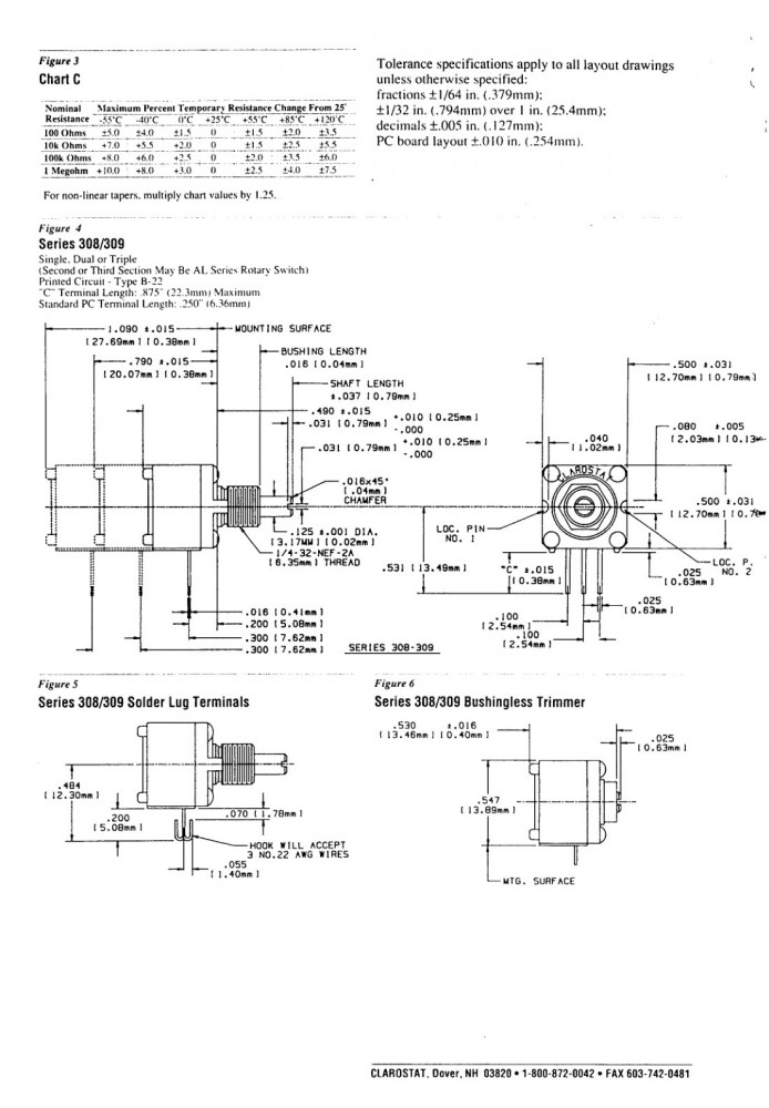 Honeywell Series 308/309 datasheet page 4