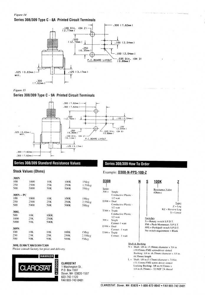 Honeywell Series 308/309 datasheet page 8