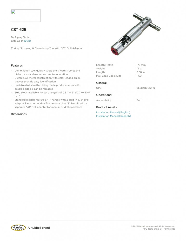 CST 625 installation documentation preview
