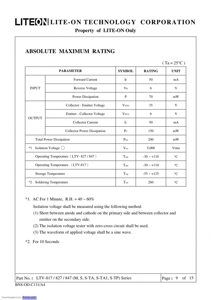 LTV-817 series datasheet page 10