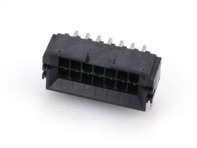 Mini-Fit BMI Header, Dual Row, Right-Angle, 6 Circuits, for 6.35mm PCB Thickness, 260C Wave Solderable, Tin (Sn) Plating