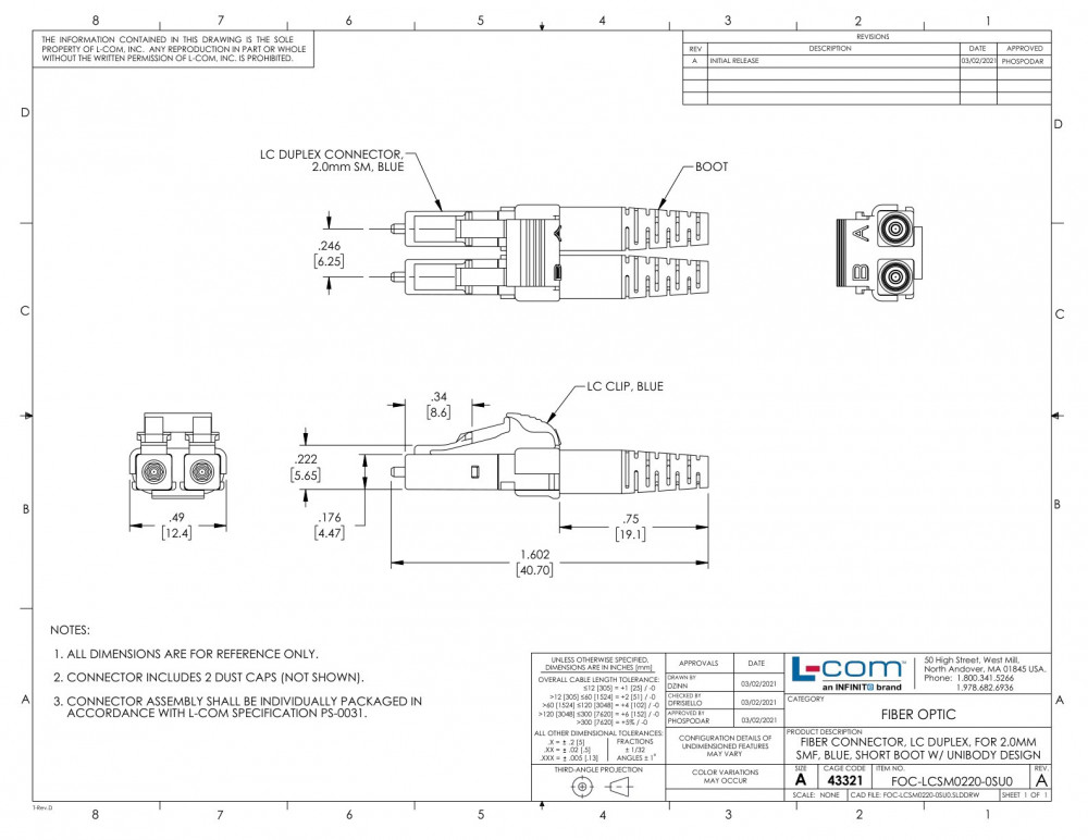 L-com FOC-LCSM0220-0SU0 technical document page