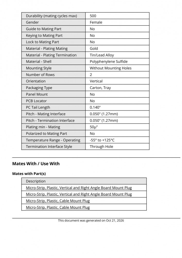 Technical document page 2 for MA-241-020-235-A0000