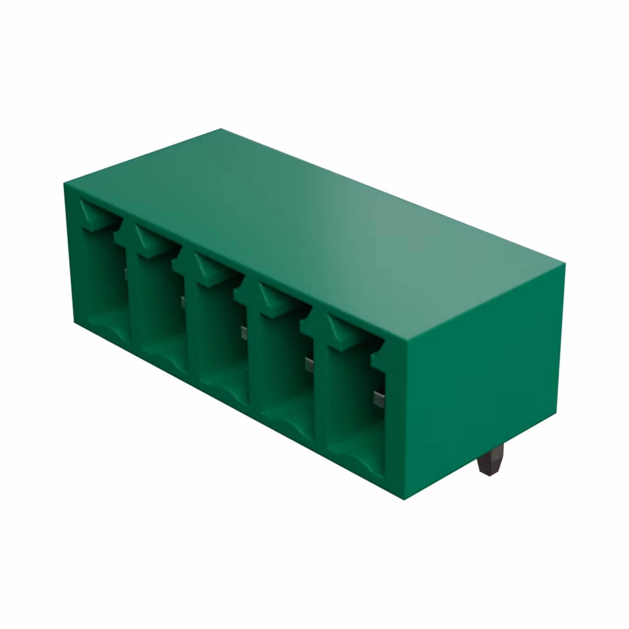 3.81mm Pitch Eurostyle Right-Angle PCB Header, Green Housing, 5 Circuits for sale