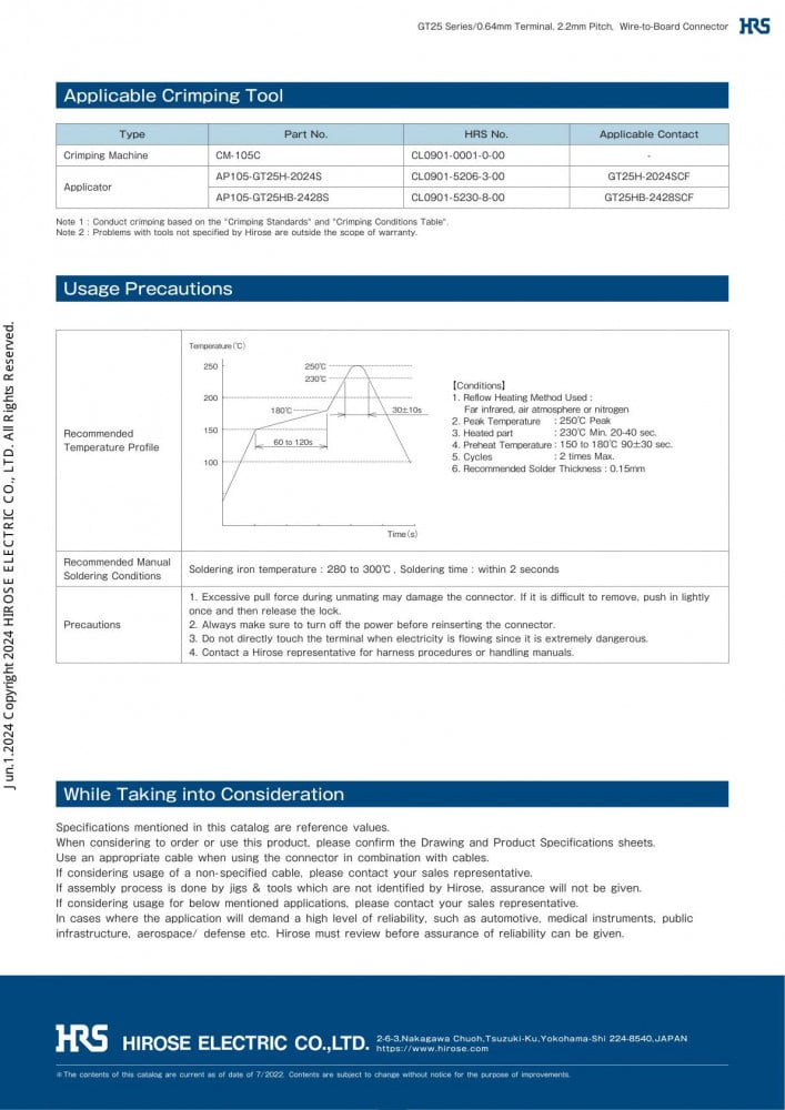 HRS GT25 Series datasheet page 9