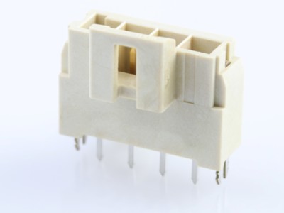Ultra-Fit Vertical Header, 3.50mm Pitch, Single Row, 4 Circuits, with Solder Clips, 0.38µm Gold (Au) Plating, Natural, Glow-Wire Capable