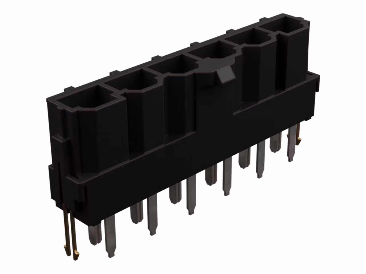 10.00mm Pitch Mini-Fit Sr. Header, Single Row, Vertical, 6.35mm PCB Thickness, Tin (Sn) Plating, 6 Circuits, USE NYE LUBE ON MATING SURFACES for sale